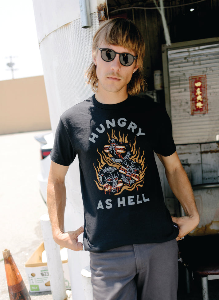 Hungry as Hell Hot Dog T-shirt | Hot Dogs Tee by PYKNIC – Pyknic