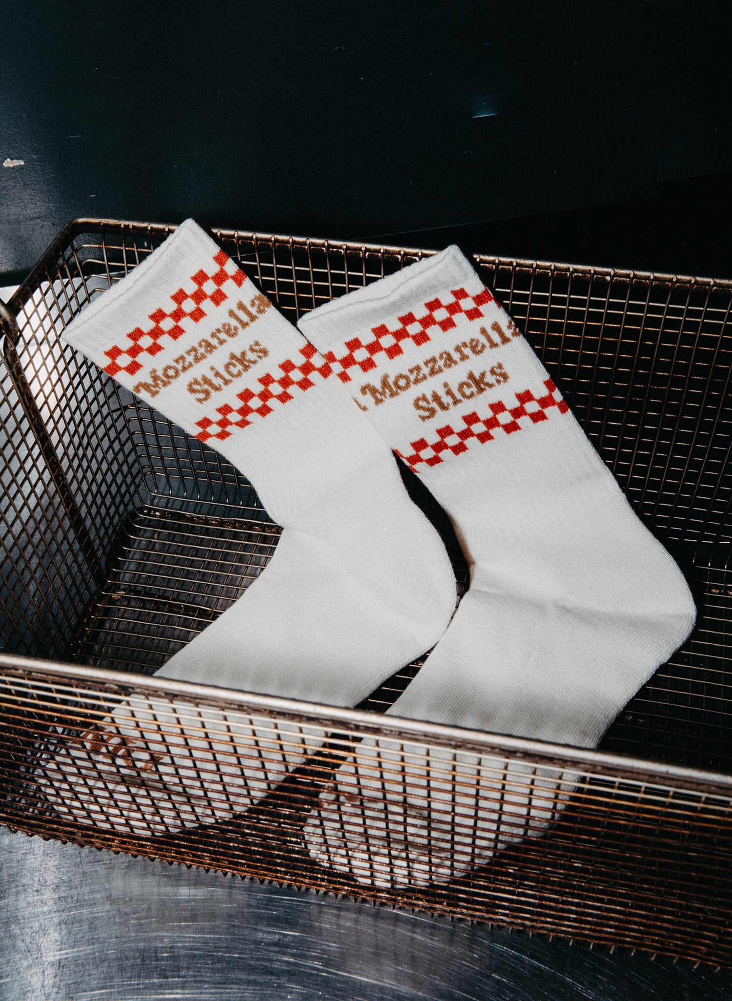 Mozzarella Sticks Unisex Crew Socks. Cheese Socks | Pyknic