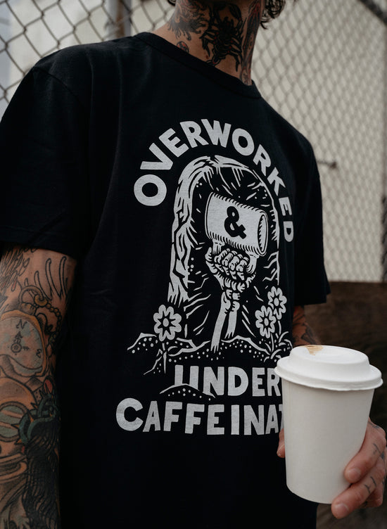 Over Worked Under Caffeinated Vintage Coffee Tee – Pyknic