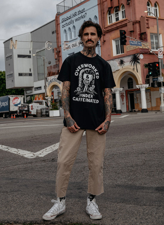 Over Worked Under Caffeinated Vintage Coffee Tee – Pyknic