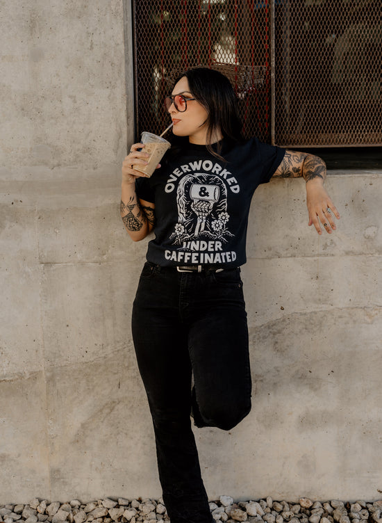 Over Worked Under Caffeinated Vintage Coffee Tee – Pyknic