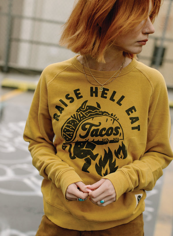 Raise Hell Eat Tacos Unisex Crewneck. Food Sweatshirt | Pyknic