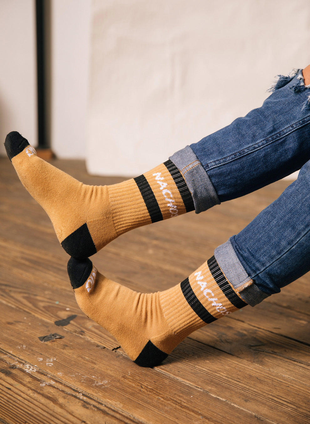 Unisex Adult Striped 70s NACHOS Striped Crew Socks – Pyknic